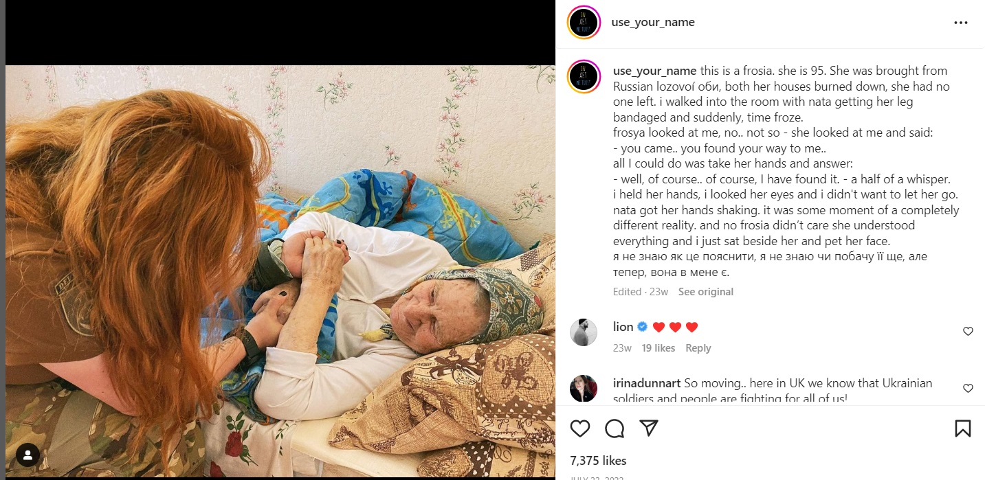 Tata Kepler, a Legend of Ukraine Award Recipient Providing First Aid to ...